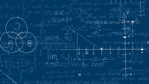 Digital Animation Mathematical Equations Moving Screen Stock Footage ...