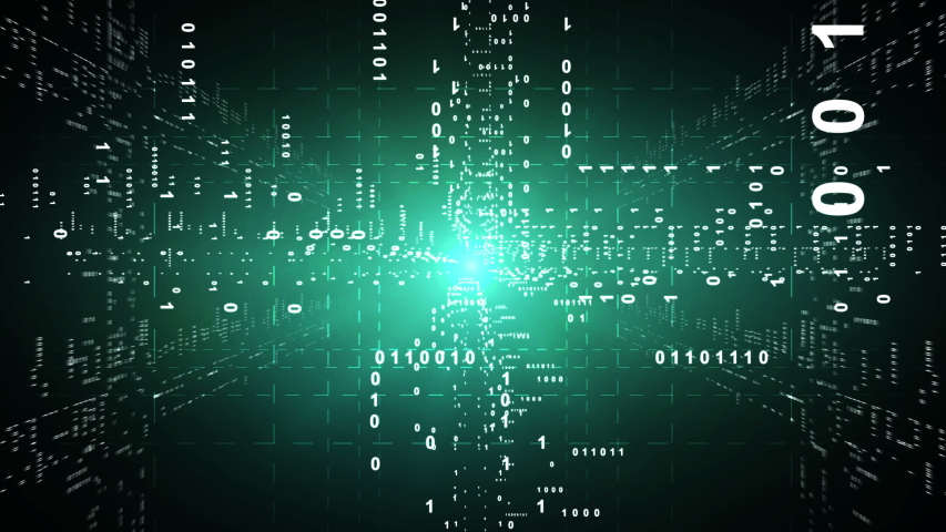 Cyber Space Binary Code Tunnel Stock Footage Video (100% Royalty-free ...