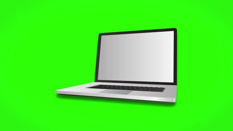 Laptop Blank Screen Isolated On White Stock Footage Video (100% Royalty ...