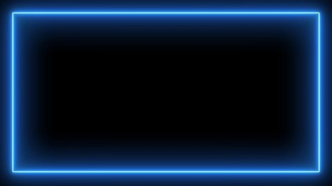 Blue Neon Light Frame Light Fluorescent Stock Footage Video (100% ...