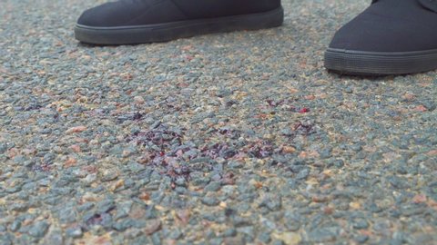 Guy On Road Blood Dripping Onto Stock Footage Video (100% Royalty-free ...