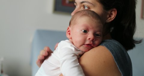 Mother Tapping Newborn Baby Back Help Stock Footage Video (100% Royalty ...