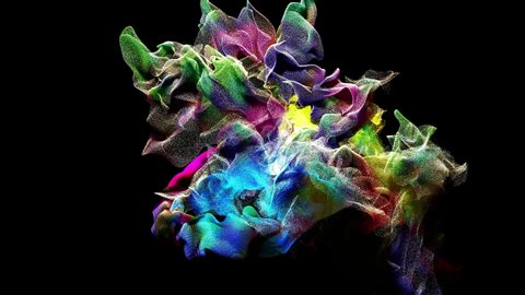 Colorful Particle Cloud 3d Animation Transparent Stock Footage Video ...