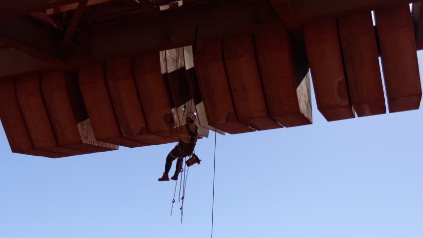 4k footage industry rope access technician Stock Footage Video (100% ...