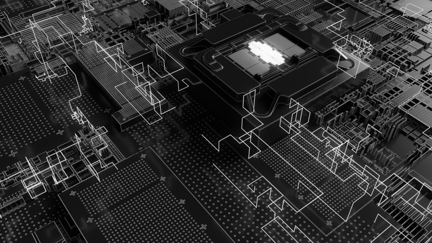 4k Reveal Futuristic Cpu Chip Motherboard Stock Footage Video (100% ...