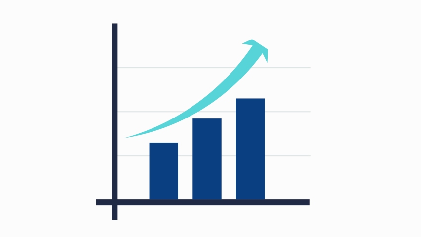 3d animated flat business diagram with arrow icon with shadow isolated ...
