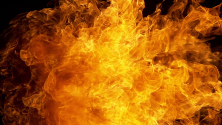 Super Slow Motion Fire Blast Isolated: vídeo stock (100% livre de ...