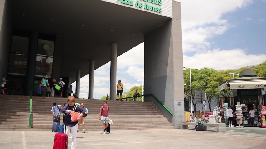 view seville bus station estación de Stock Footage Video (100% Royalty ...