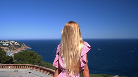 Beautiful Girl Looking Sea Stock Footage Video (100% Royalty-free ...