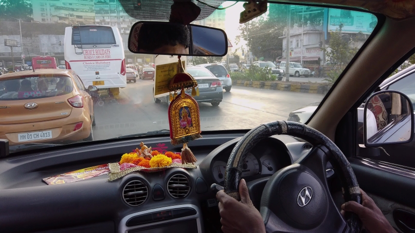 indian cab driver on duty inside Stock Footage Video (100% Royalty-free ...