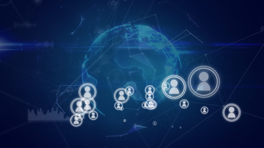 digital animation profile icons circles moving Stock Footage Video (100 ...