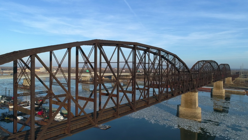 aerial view macarthur bridge st louis Stock Footage Video (100% Royalty ...