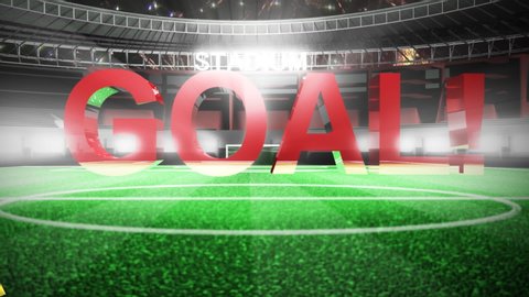 Digital Animation Stadium Goal Text On Stock Footage Video (100% ...