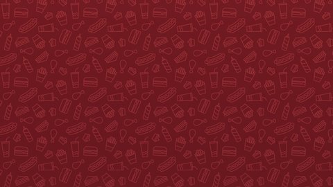 red background different animated food symbols Stock Footage Video (100 ...