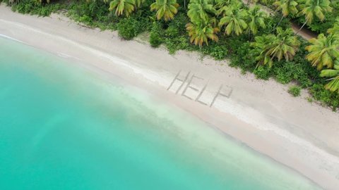 Help Written On Sand Beach Near Stock Footage Video (100% Royalty-free ...