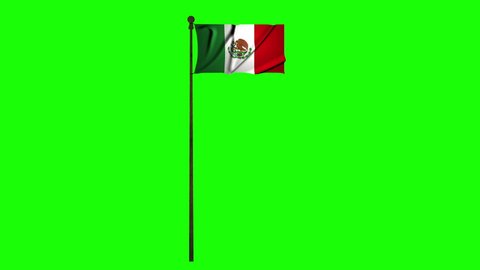 Mexico Flag Flagpole On Green Screen Stock Footage Video (100% Royalty ...