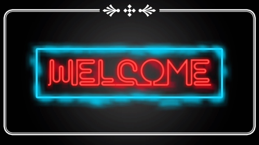 welcome neon light effect white frame Stock Footage Video (100% Royalty ...