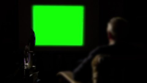 Generic Old Man Watching Old Film Stock Footage Video (100% Royalty ...