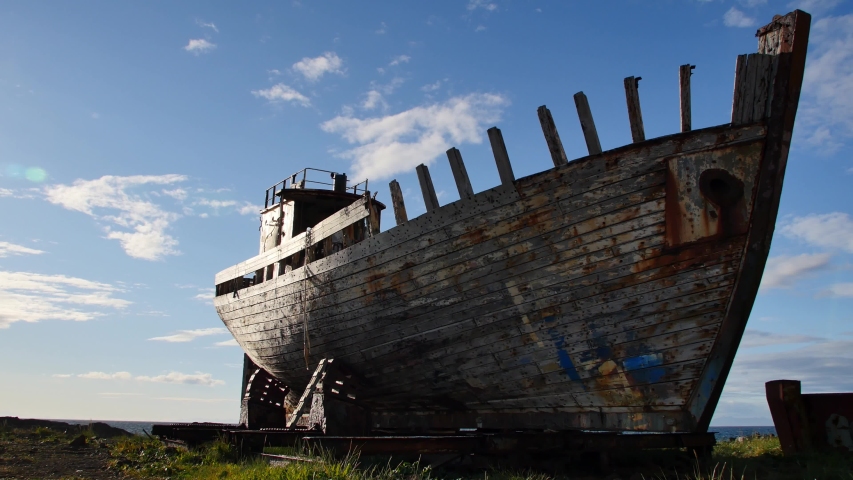 ship wreck akranes iceland Stock Footage Video (100% Royalty-free ...