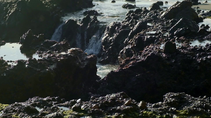 slow motion rocky tide pools filling Stock Footage Video (100% Royalty ...