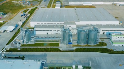 Aerial Side View Sawmill Modern Plant Stock Footage Video (100% Royalty ...