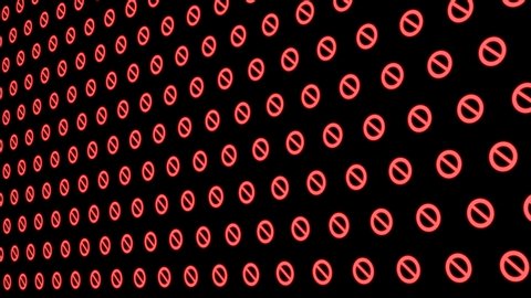 Prohibited Sign Animation On Black Background Stock Footage Video (100% ...