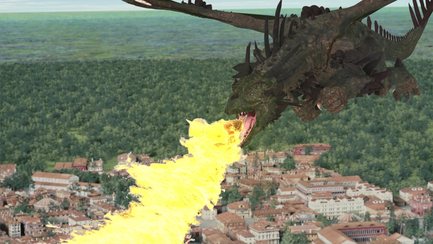 Monster Dragons flying over a City image - Free stock photo - Public ...