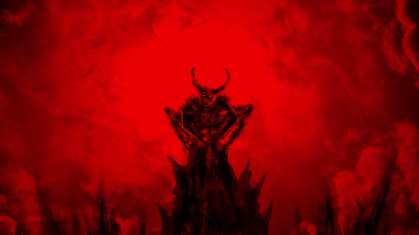 Hellish Demon Spreads Wings Flies 2d Stock Footage Video (100% Royalty ...