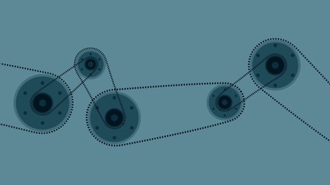 Rotating Wheels Connected Chains Seamlessly Looped Stock Footage Video ...