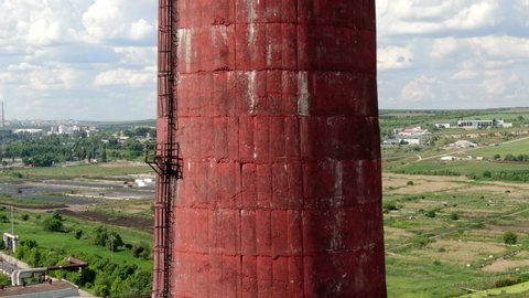Aerial Close Soviet Era Power Station Stock Footage Video (100% Royalty ...