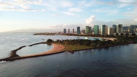 Magic Island Lagoon View Honolulu Hawaii Stock Footage Video (100% ...