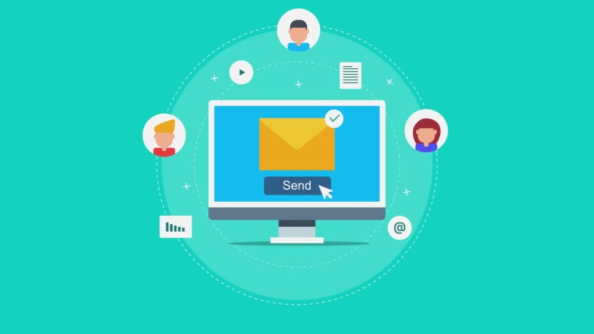 Email Marketing, Sending Email to Stock Footage Video (100% Royalty ...