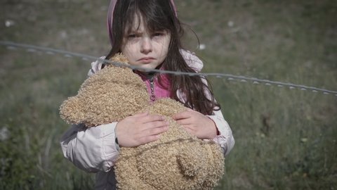 Child War Sad Kid Despair Hugs Stock Footage Video (100% Royalty-free ...