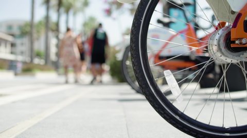 Closeup View Bycicle Wheel Sharing Point Stock Footage Video (100% ...