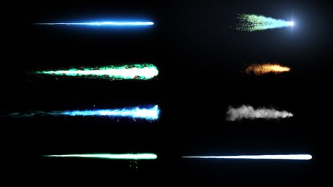 Different Trails Bullets Sci Fi Magical Stock Footage Video (100% ...