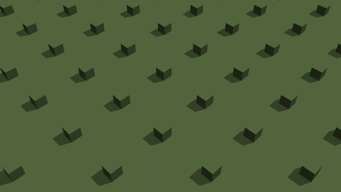 Isometric Cube Animation Olive Cubes Walking Stock Footage Video (100% ...