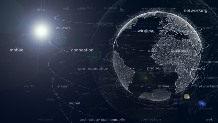 abstract globe plexus earth shrouded digital Stock Footage Video (100% ...