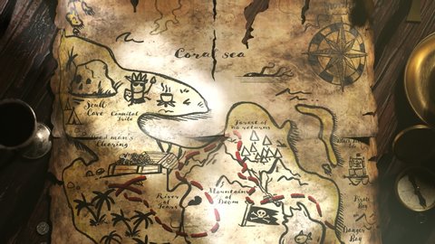 Funny Handdrawn Ancient Map Animated Drawings Stock Footage Video (100% ...