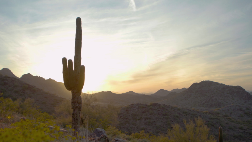 Beautiful Desert Scenes During Sunset Stock Footage Video (100% Royalty ...