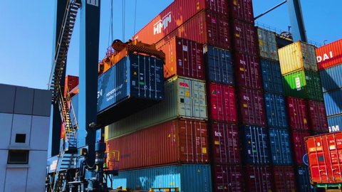 Container Loading Cargo Freight Ship Industrial Stock Photo 736578550 ...