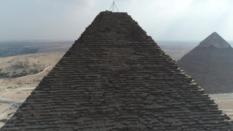 This Drone Shot Pyramids Giza Egypt Stock Footage Video (100% Royalty ...