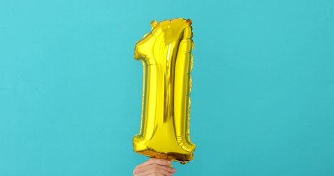 Gold Foil Number 1 One Celebration Stock Footage Video (100% Royalty ...