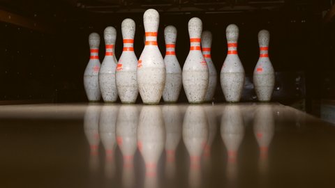 Bowling Strike Hit Fire Explosion Concept Stock Photo (Edit Now) 1403670344