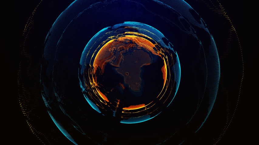 World Global Data Map with Line Connections, social future technology ...