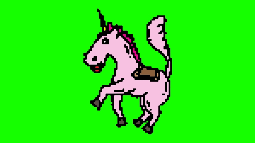 digital pixel art animation green screen Stock Footage Video (100% ...