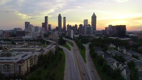 Atlanta Georgia Drone Skyline Aerial Cityscape Stock Footage Video (100 ...
