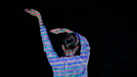 Woman Waving Her Arms Dancing Modern Stock Footage Video (100% Royalty ...