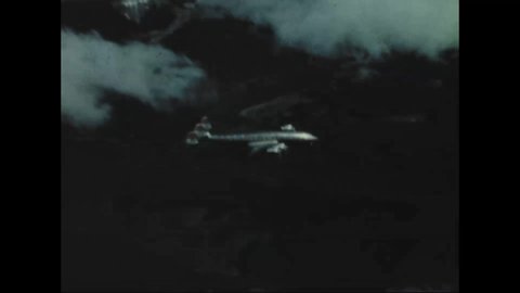 Circa 1948 Twa Constellation Airplane Flies Stock Footage Video (100% ...