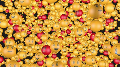 Many Emoticons Different Facial Expressions 3d Stock Footage Video (100 ...