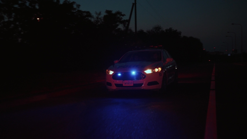 police car on patrol driving along Stock Footage Video (100% Royalty ...